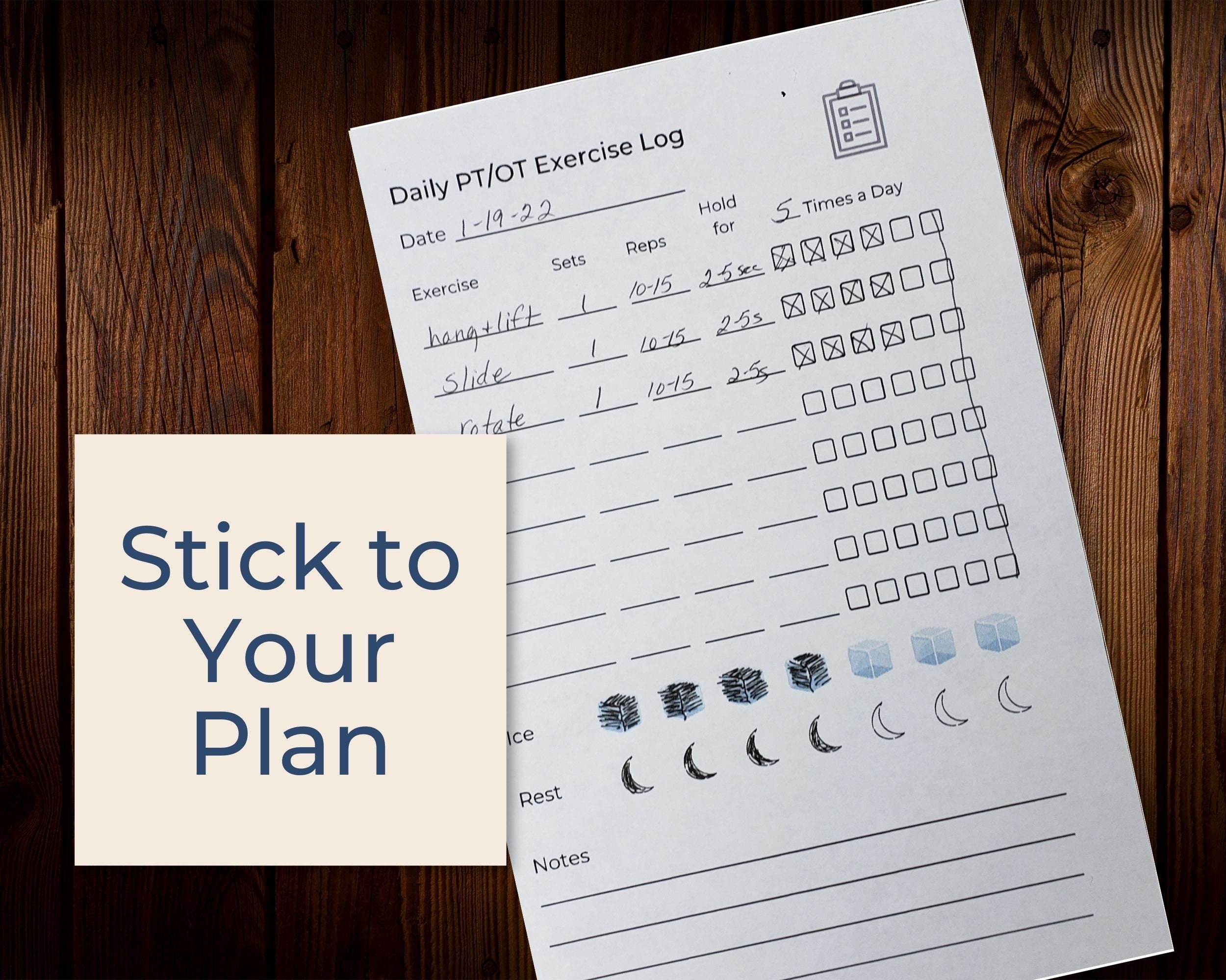 Daily Exercise Log for Physical Therapy Printable PDF - Etsy