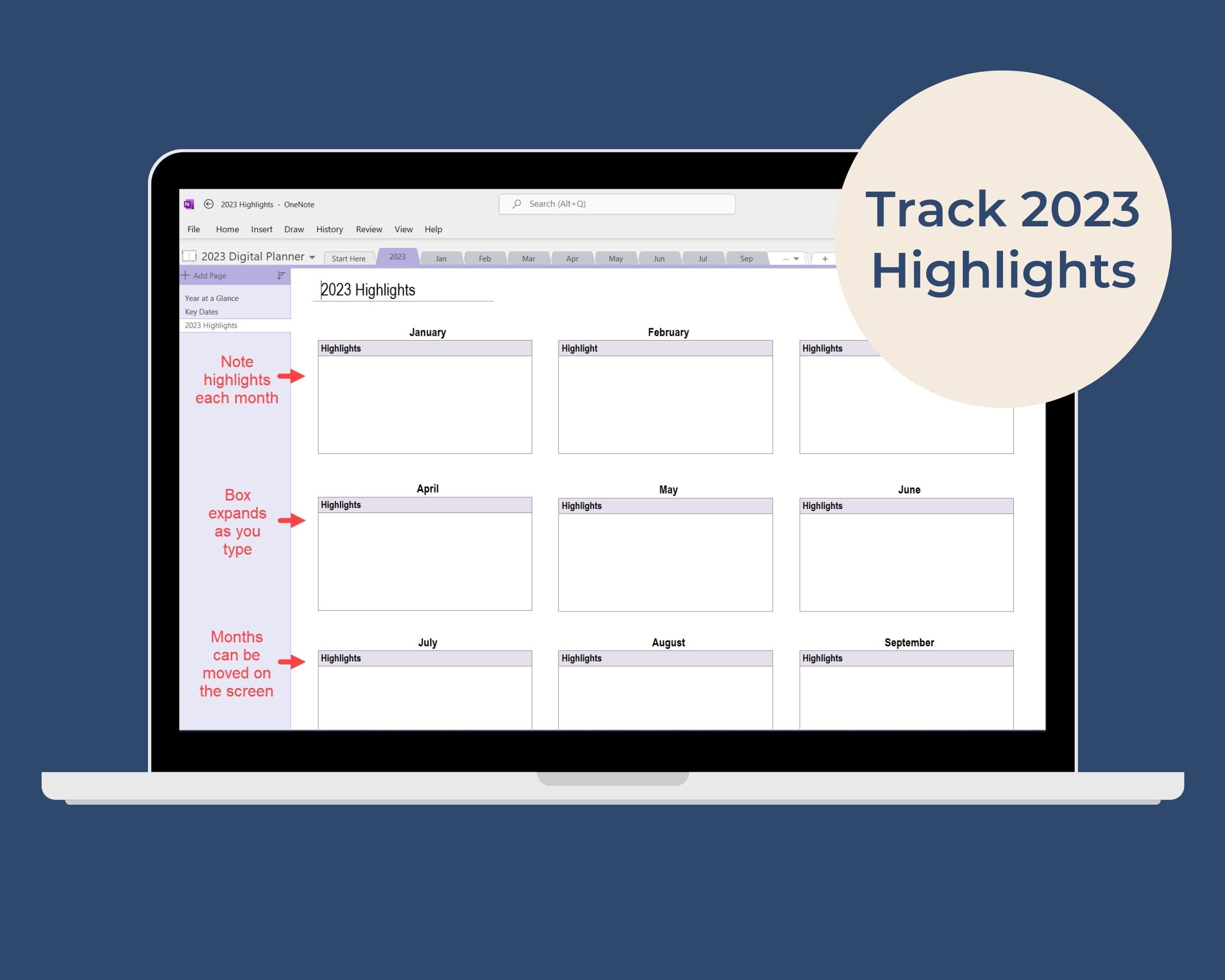 Onenote 2023 Digital Planner With Stickers Monday Start - Etsy