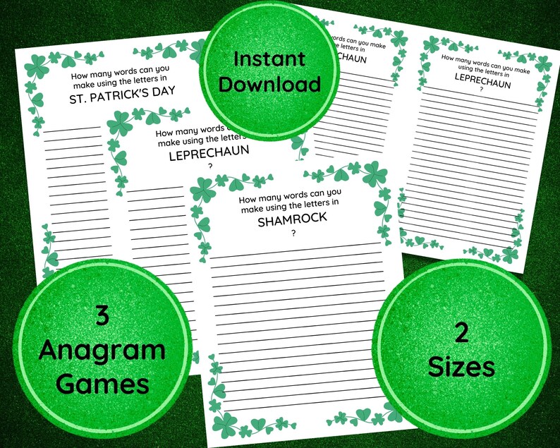 St Patricks Day Party Games Printable Activities Bundle for Kids and ...