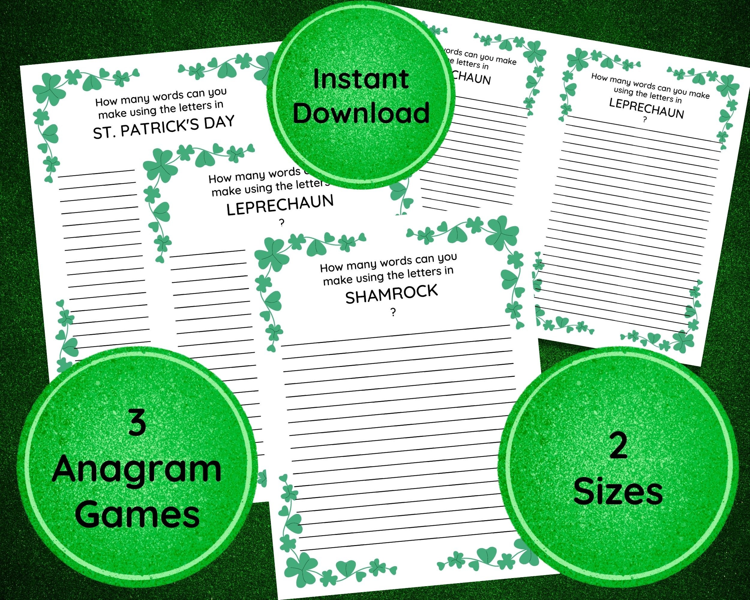 St Patricks Day Party Games Printable Activities Bundle for - Etsy
