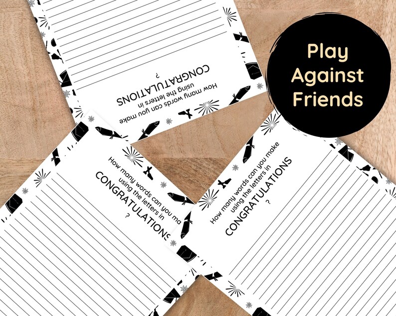 Graduation How Many Words Anagram Puzzle Game Printable PDF in - Etsy