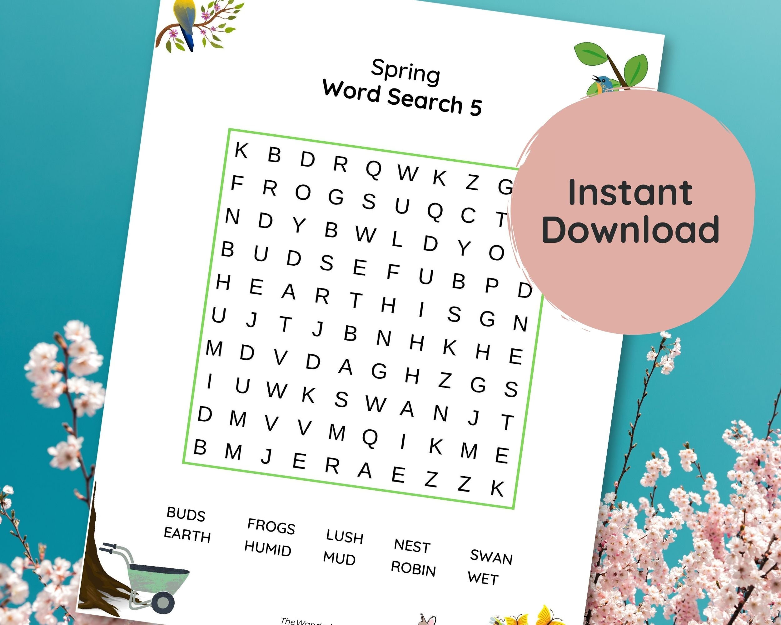 Easy Spring Word Search 8-puzzle Bundle in Printable PDF - Etsy