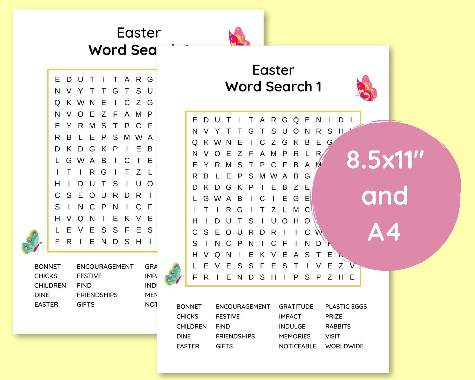 5 Large Print Easter Word Search Puzzles for Seniors, Adults, and Kids ...