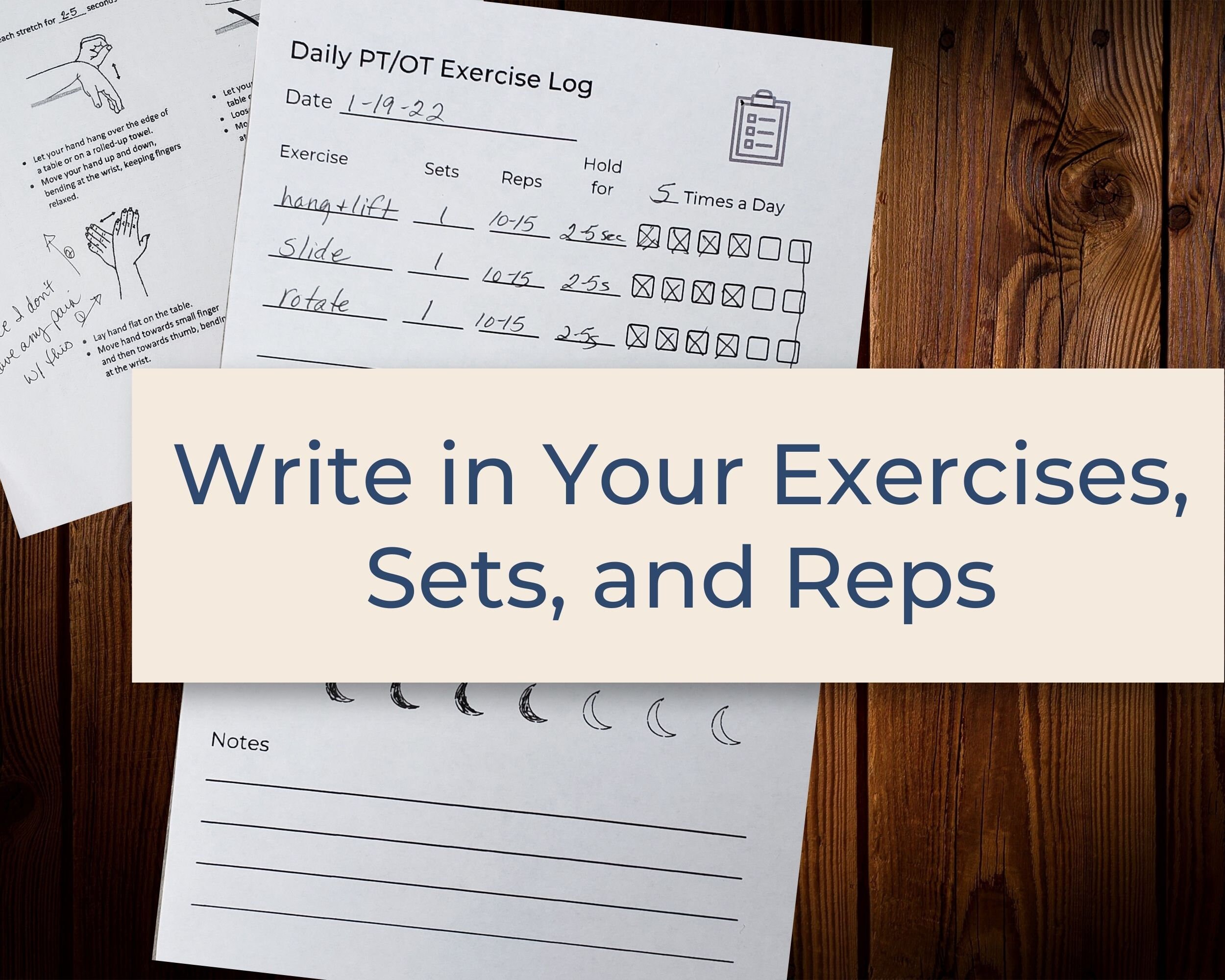 Daily Exercise Log for Physical Therapy Printable PDF - Etsy