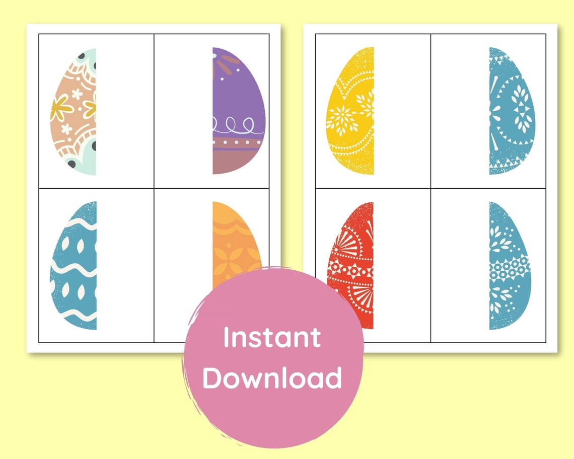 Easter Egg Symmetry Activity for Kids and Adults Printable PDF in 8.5 X ...