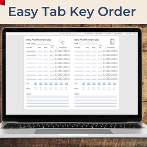 Daily Exercise Log for Physical Therapy | Editable Printable PDF - Etsy