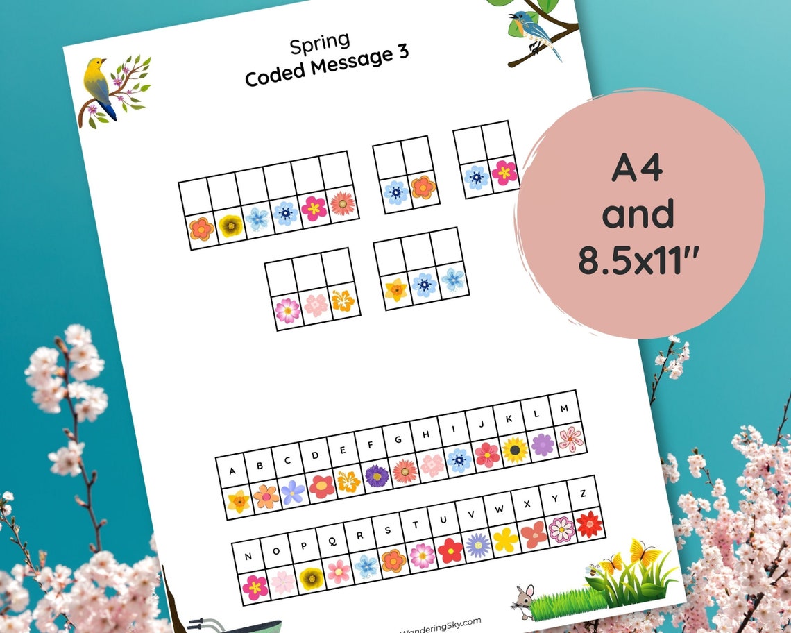 Spring Coded Message Printable Activity and Game | Decode the Secret ...