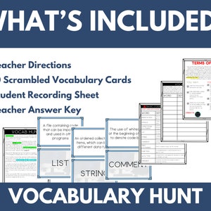 Basic Coding 1 Vocabulary Hunt - Etsy
