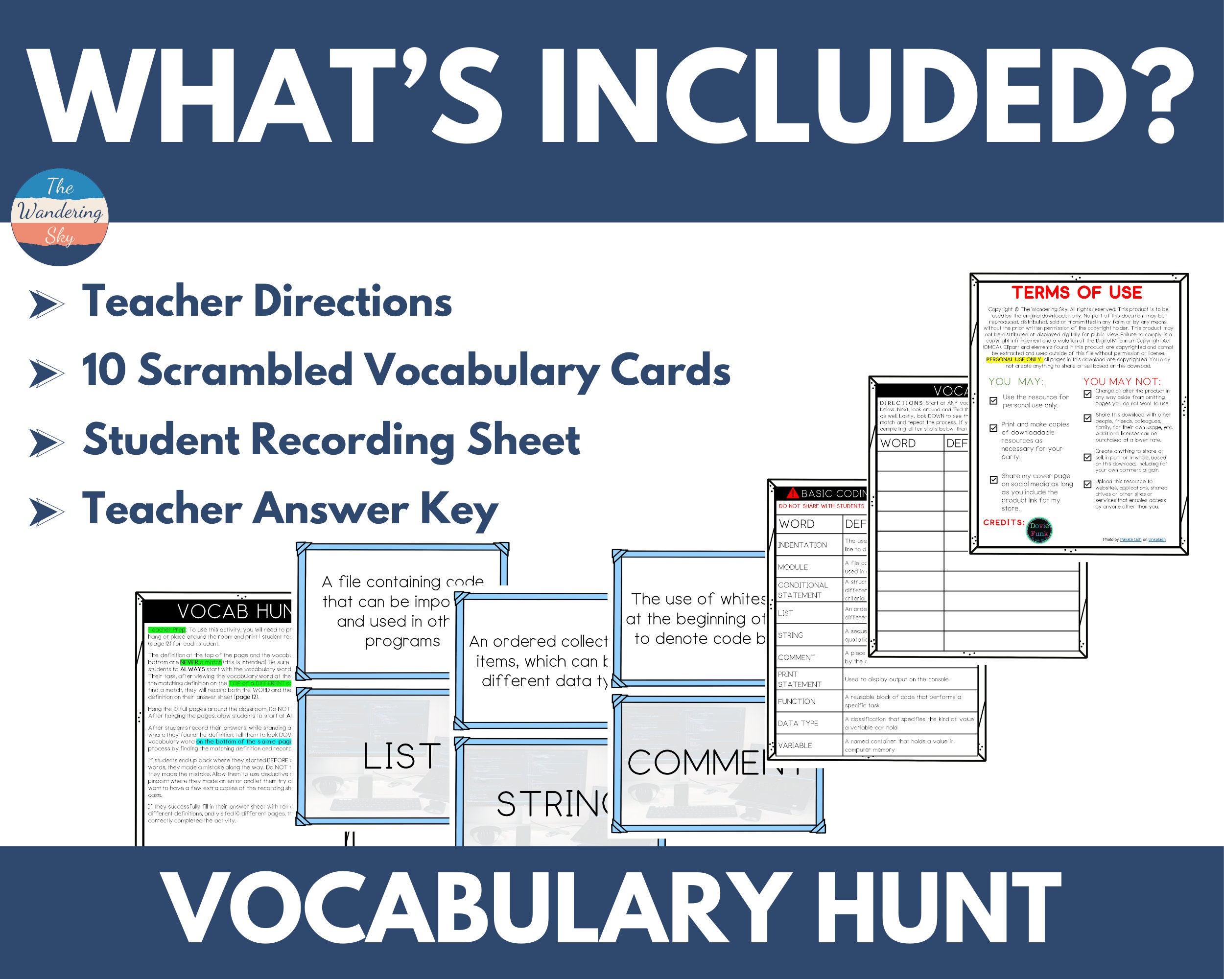 Basic Coding 1 Vocabulary Hunt - Etsy
