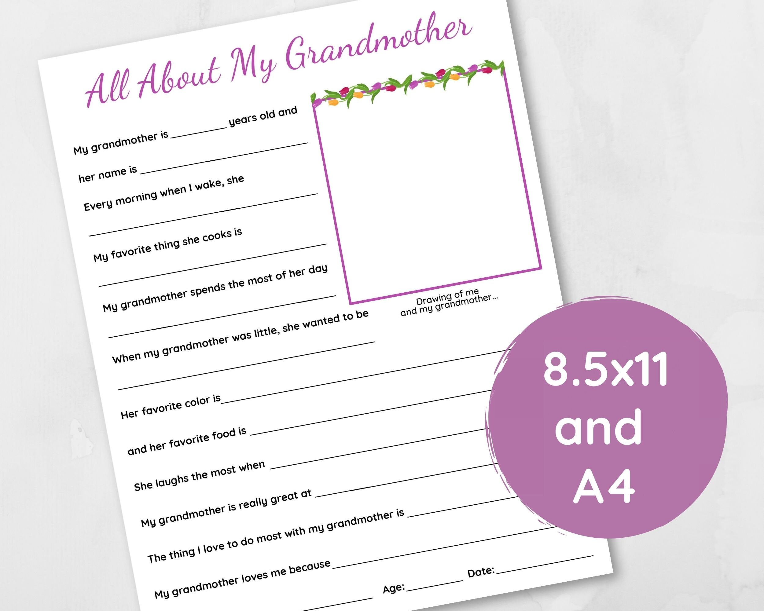 All About Mom, Grandmother, Aunty Mothers Day Printable PDF Activity in ...
