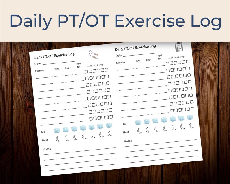 Daily Exercise Log for Physical Therapy Printable PDF - Etsy