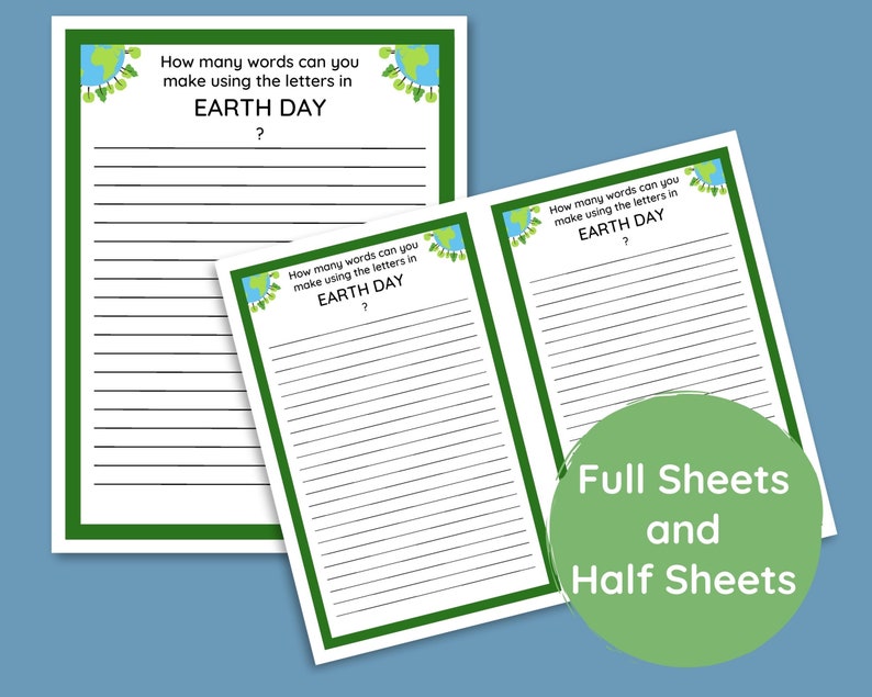 Earth Day How Many Words Anagram Game Printable PDF - Etsy