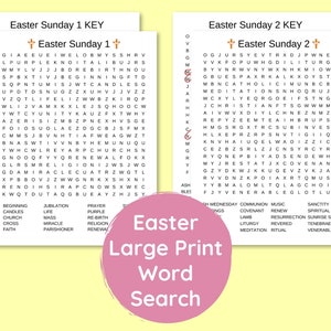 5 Large Print Easter Word Search Puzzles for Seniors, Adults, and Kids ...