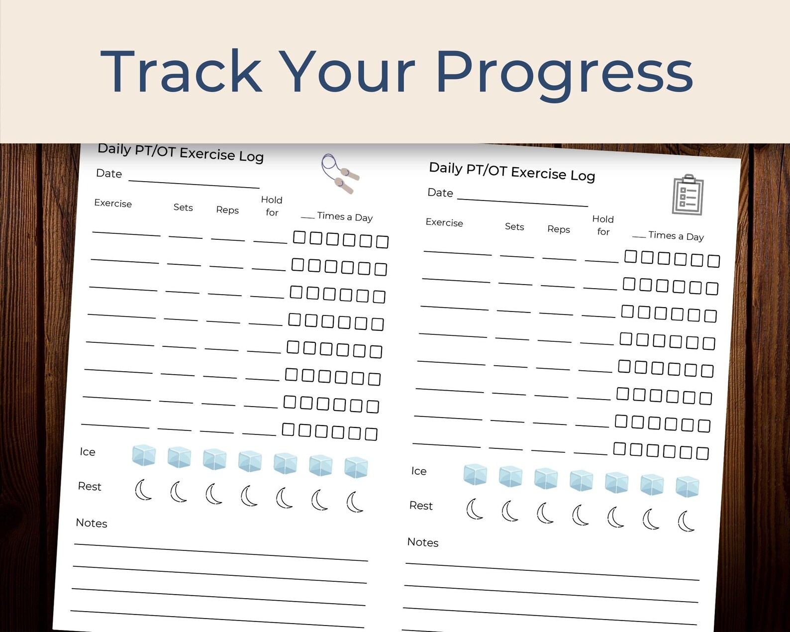 Daily Exercise Log for Physical Therapy Printable PDF - Etsy