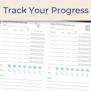 Daily Exercise Log for Physical Therapy Printable PDF - Etsy