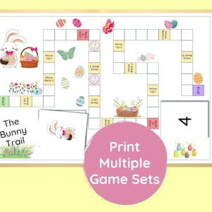 The Bunny Trail Board Game Easter Printable PDF - Etsy