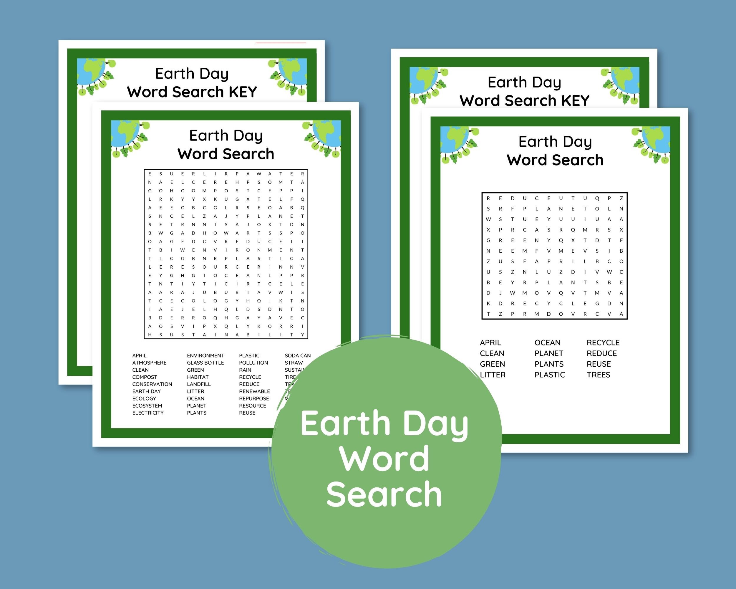 Earth Day Printable Games Bundle - Etsy