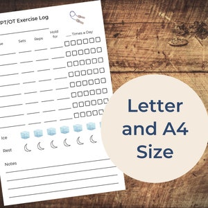Daily Exercise Log for Physical Therapy | Editable Printable PDF - Etsy