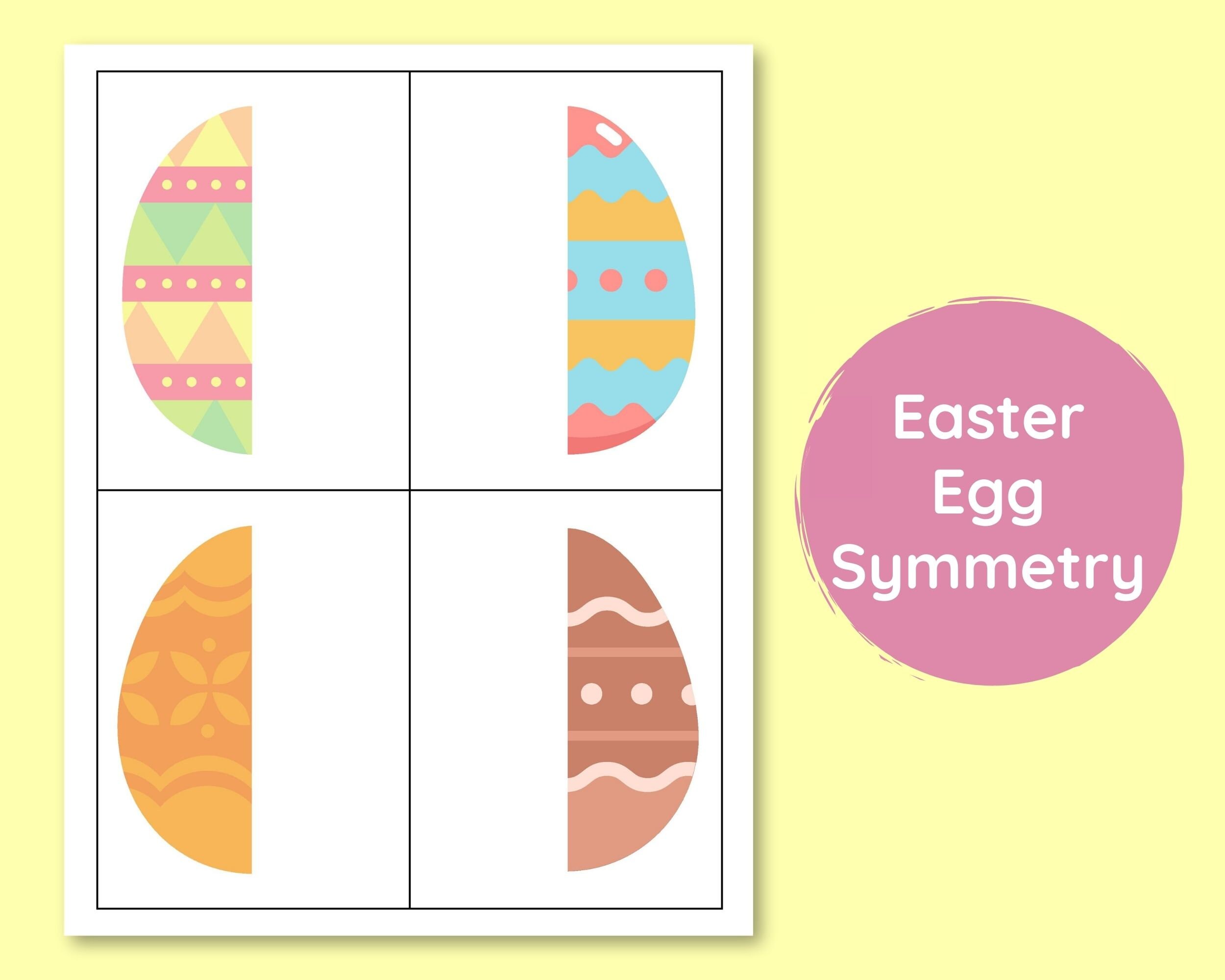 Easter Egg Symmetry Activity for Kids and Adults Printable PDF in 8.5 X ...