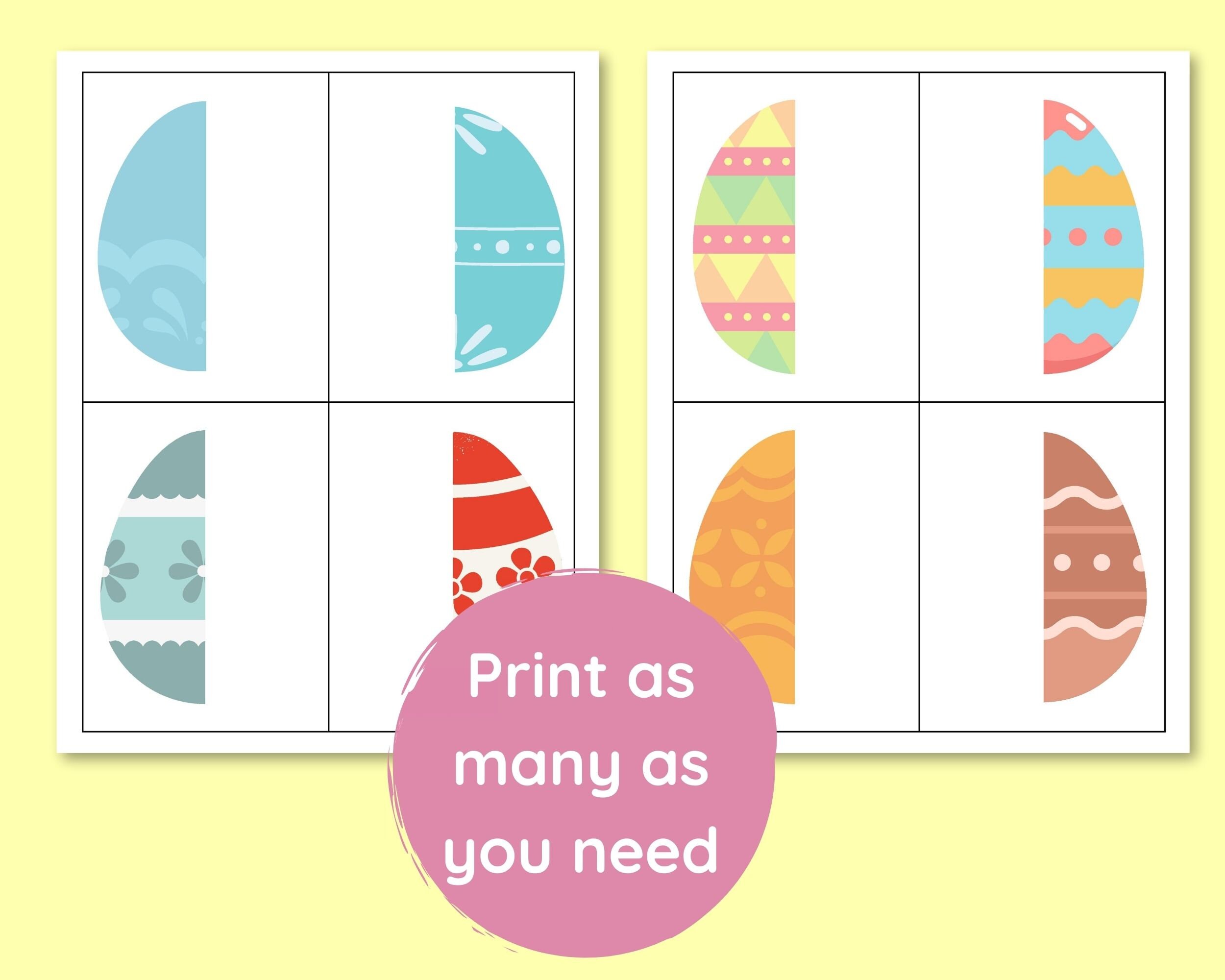 Easter Egg Symmetry Activity for Kids and Adults Printable PDF in 8.5 X ...