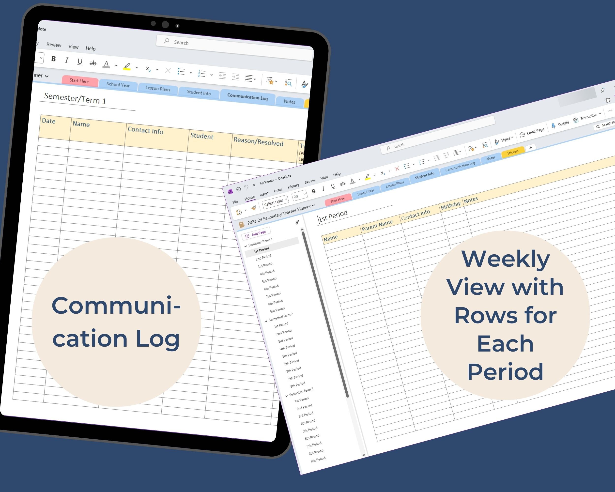 Onenote 2024-25 Sec. Teacher Planner W/daily Plans sun. Start - Etsy