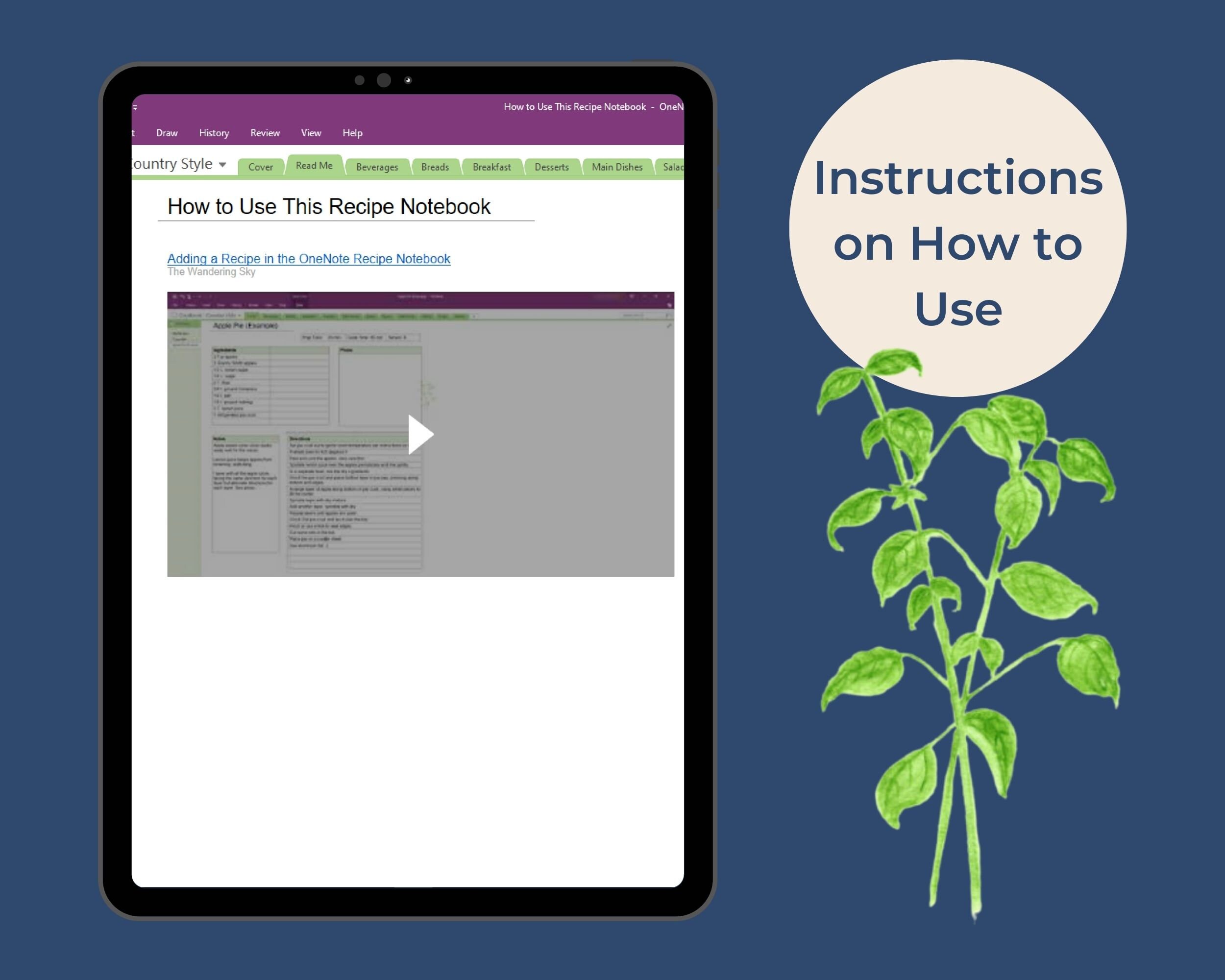 Onenote My Recipe Notebook | Useable on Android, Apple, and Windows - Etsy