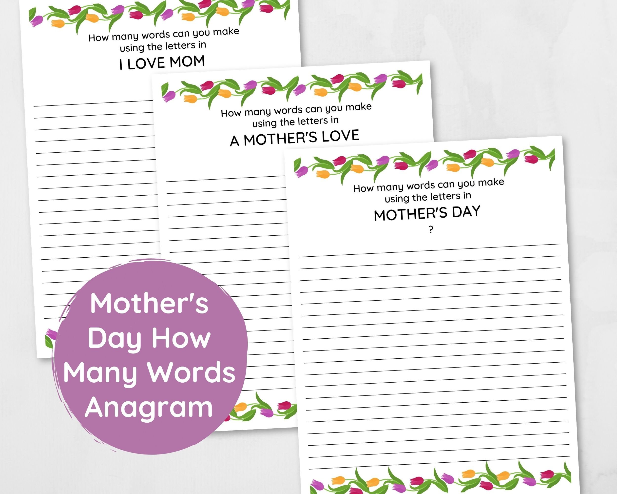 Mothers Day 8 Game and Activity Bundle Printable PDF in A4 and 8.5x11 ...