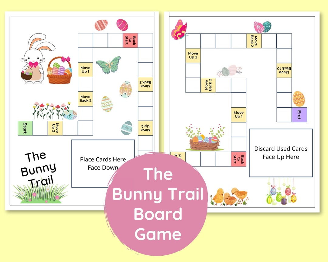 The Bunny Trail Board Game Easter Printable PDF - Etsy