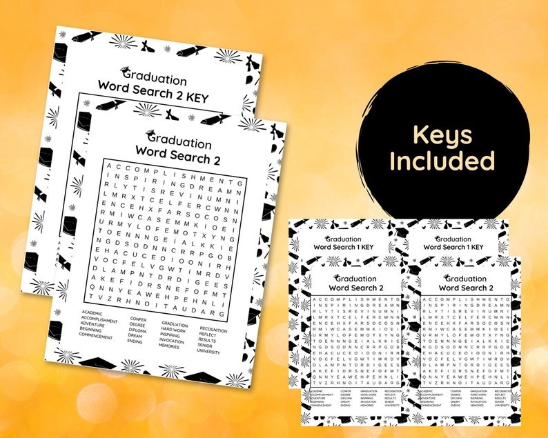 Graduation Word Search Puzzle Game Printable PDF in A4 and US Letter - Etsy