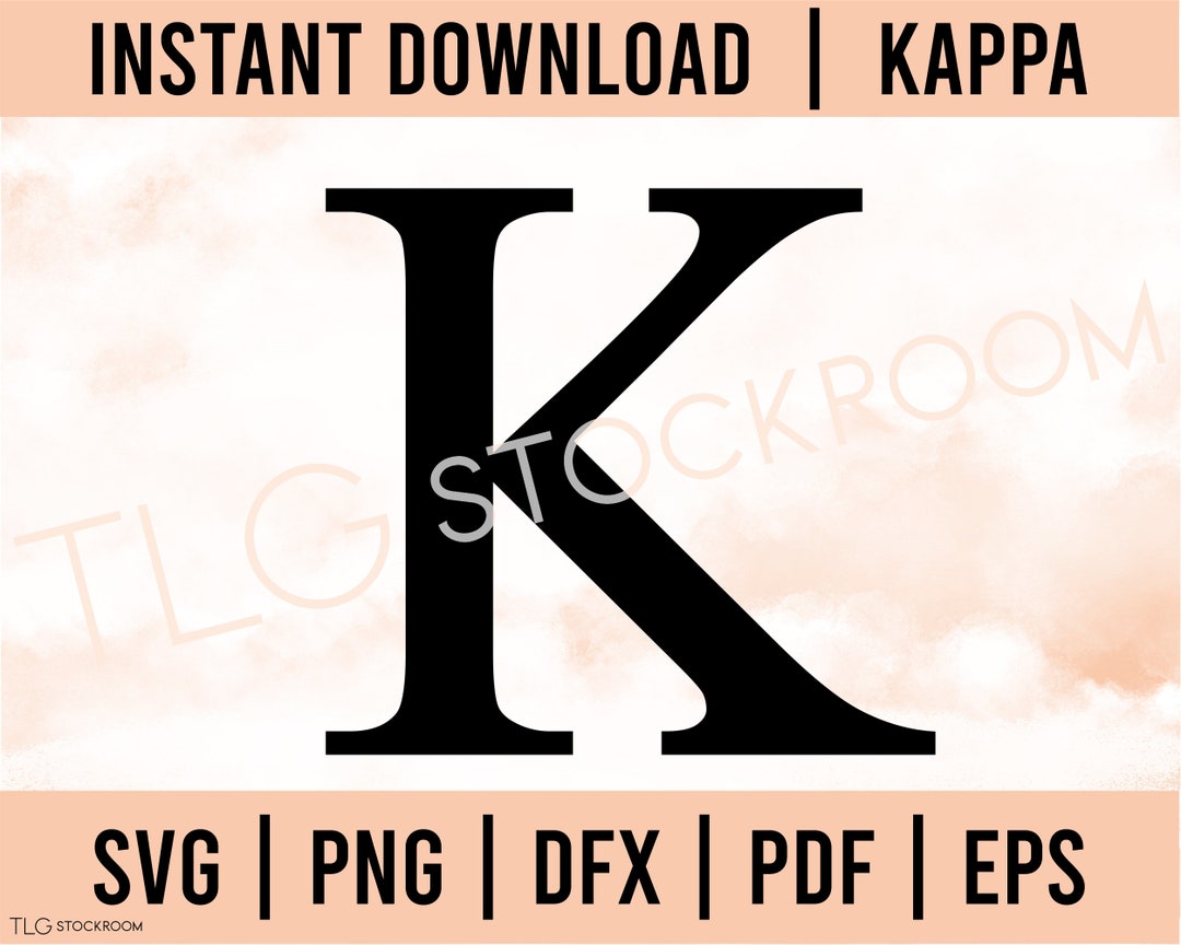 Greek Letter Download, Kappa Instant Download, SVG, PNG, Kappa Greek ...