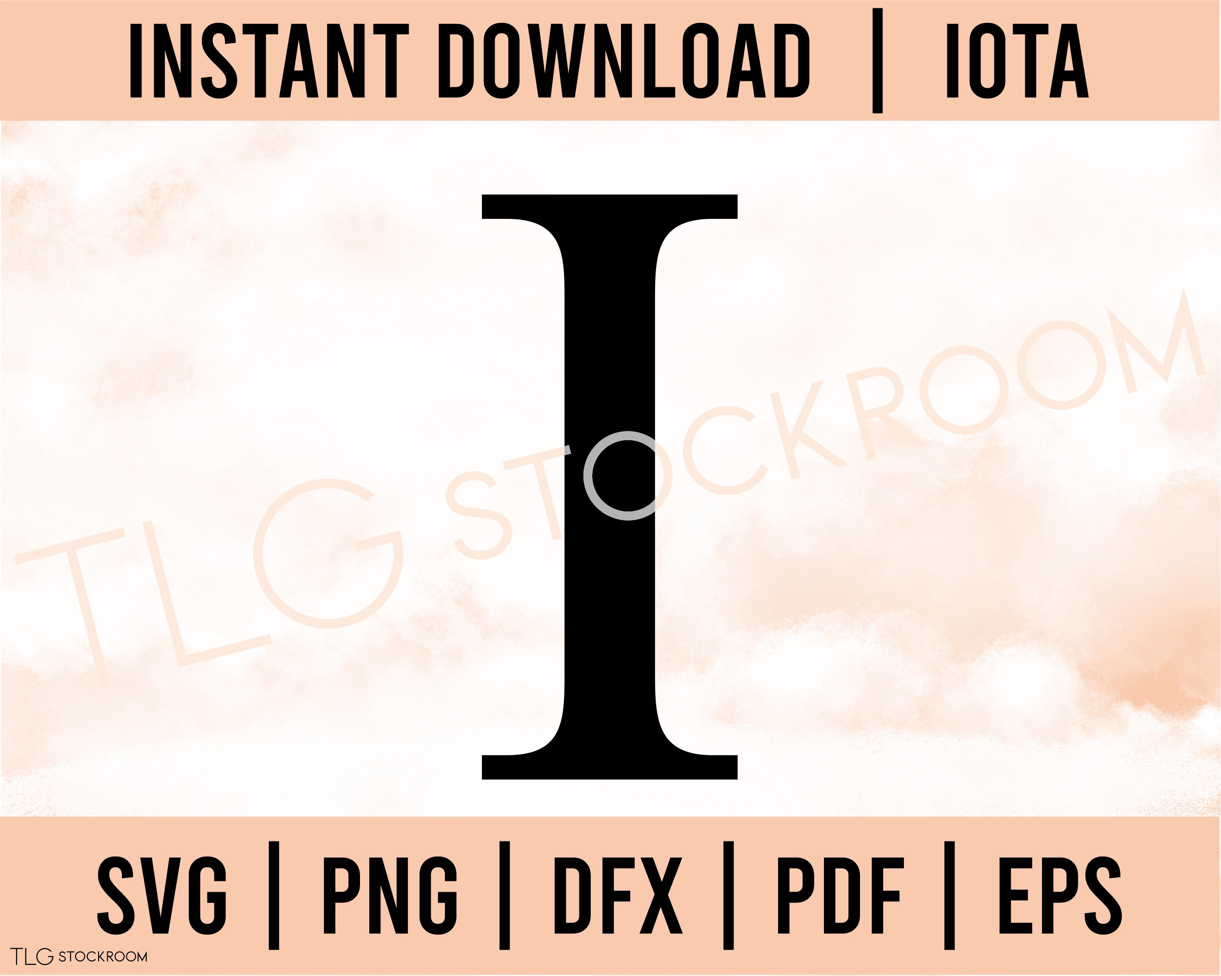 Iota Greek Letter Download: SVG, PNG Files (instant Download) - Etsy
