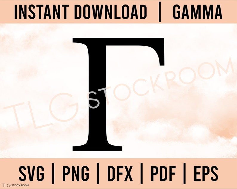 Gamma Greek Letter Download: SVG, PNG, HTV File (instant Download) - Etsy