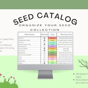 Seed Organizer Spreadsheet Catalog Garden Seeds to Start Your Garden ...