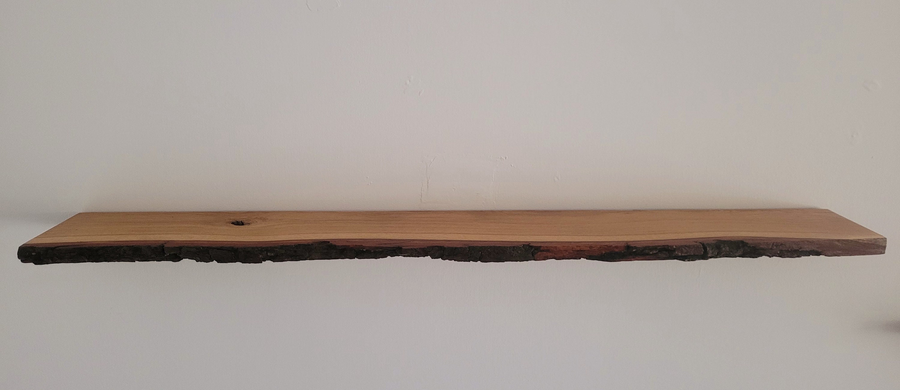 Wall Shelf Made of Solid Oak With Bark Floating Floating Wall - Etsy UK