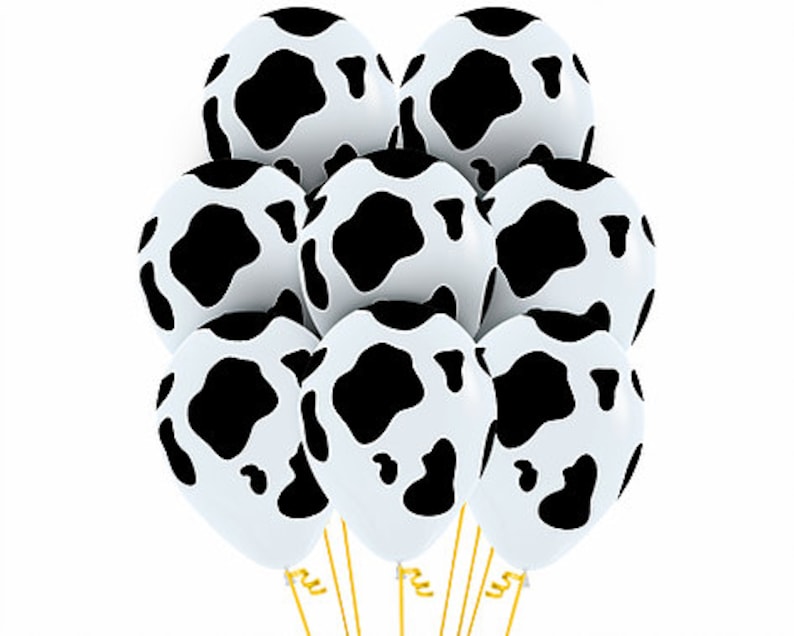 Cow Theme Birthday Party-12 Pack Cow Print Latex Balloons for Party-12 ...