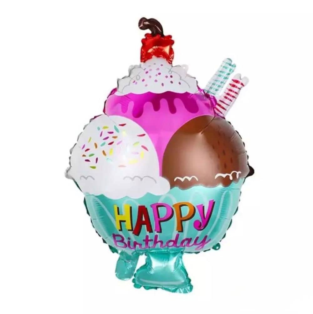 32 Inch Ice Cream Balloon Ice Cream Theme Party Decorations Smiling ...