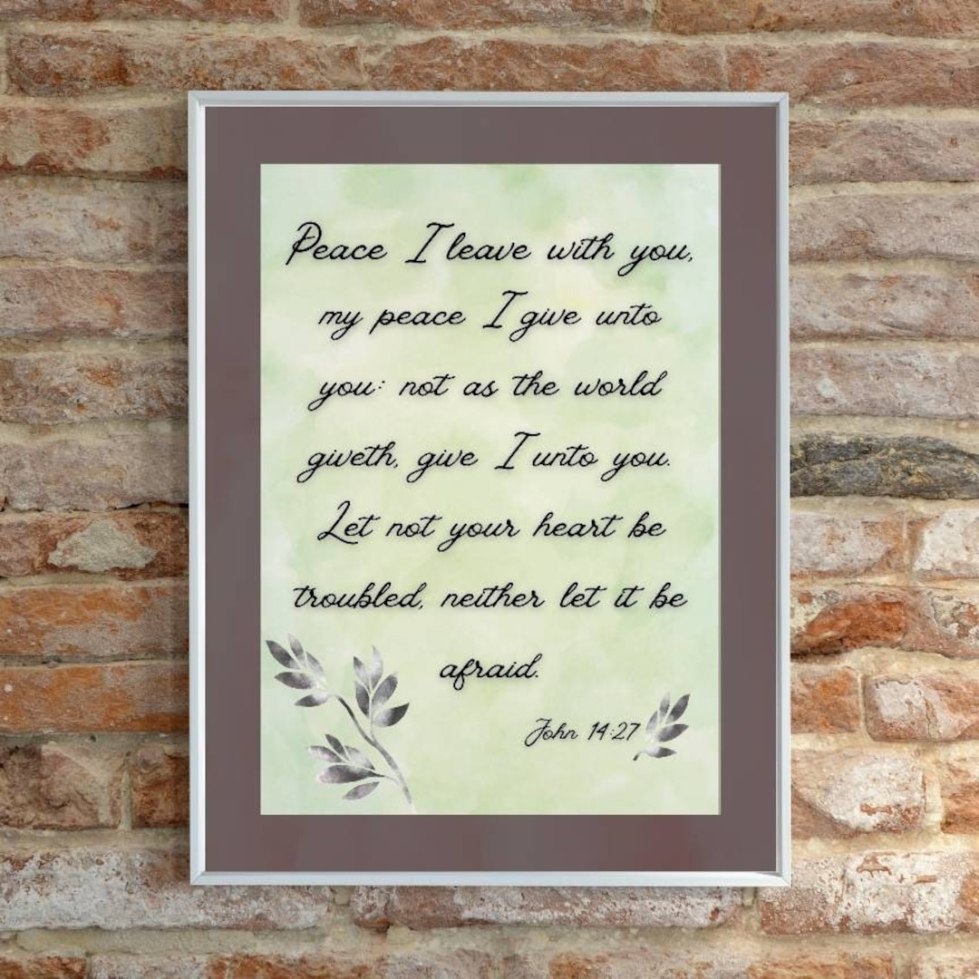 Peace I Leave With You Bible Verse Wall Art Print, Scripture Jesus ...