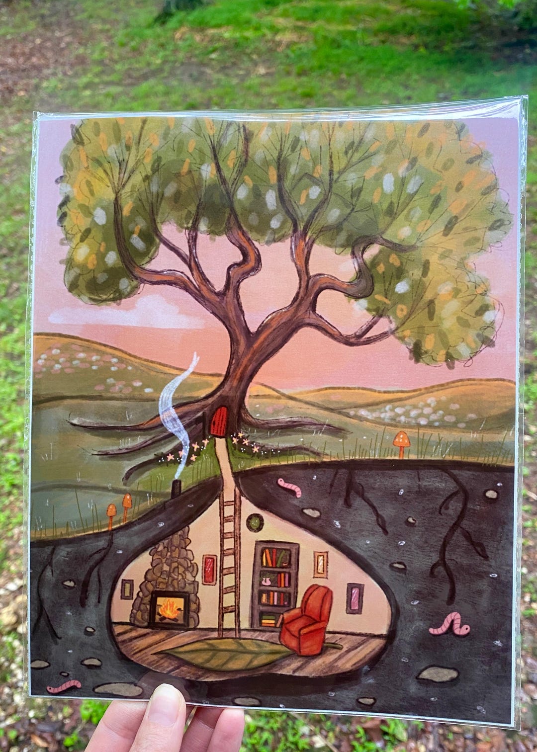 Underground Tree House 8x10 Art Print - Etsy