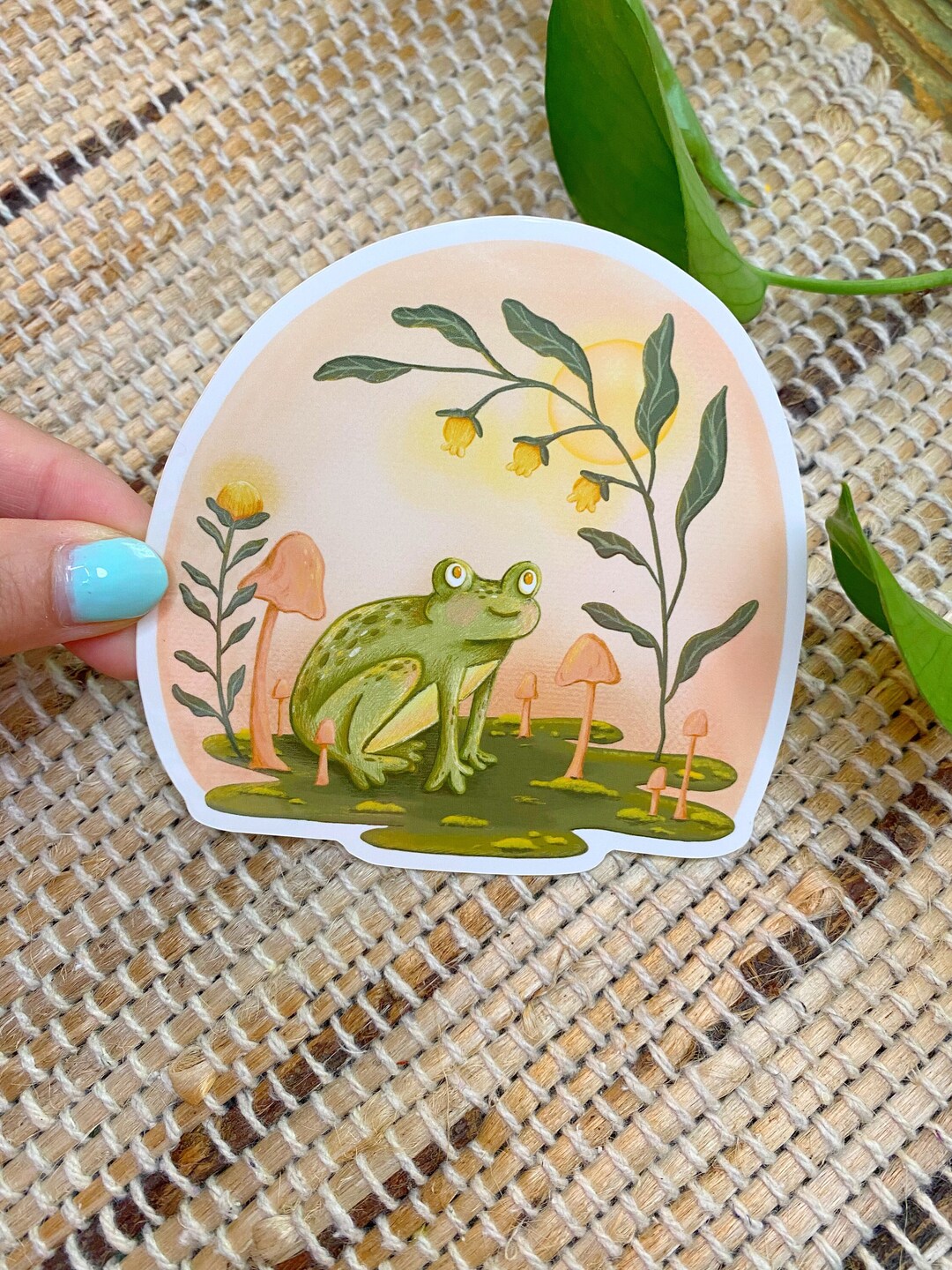 Cute Frog Vinyl Sticker Toad Sticker for Laptop or Waterbottle Cottage ...
