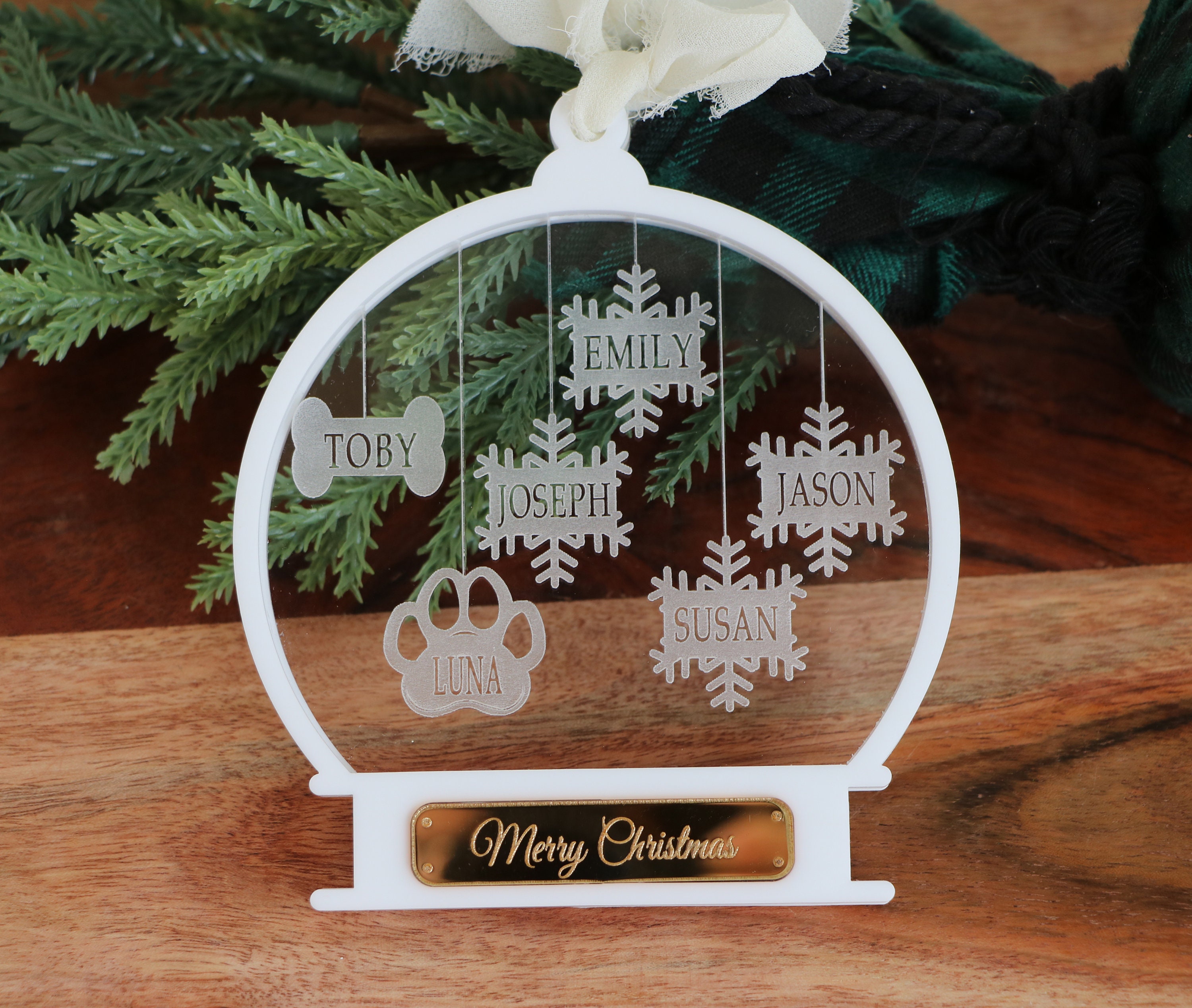 Family Snow Globe Ornament Family Christmas Ornament - Etsy