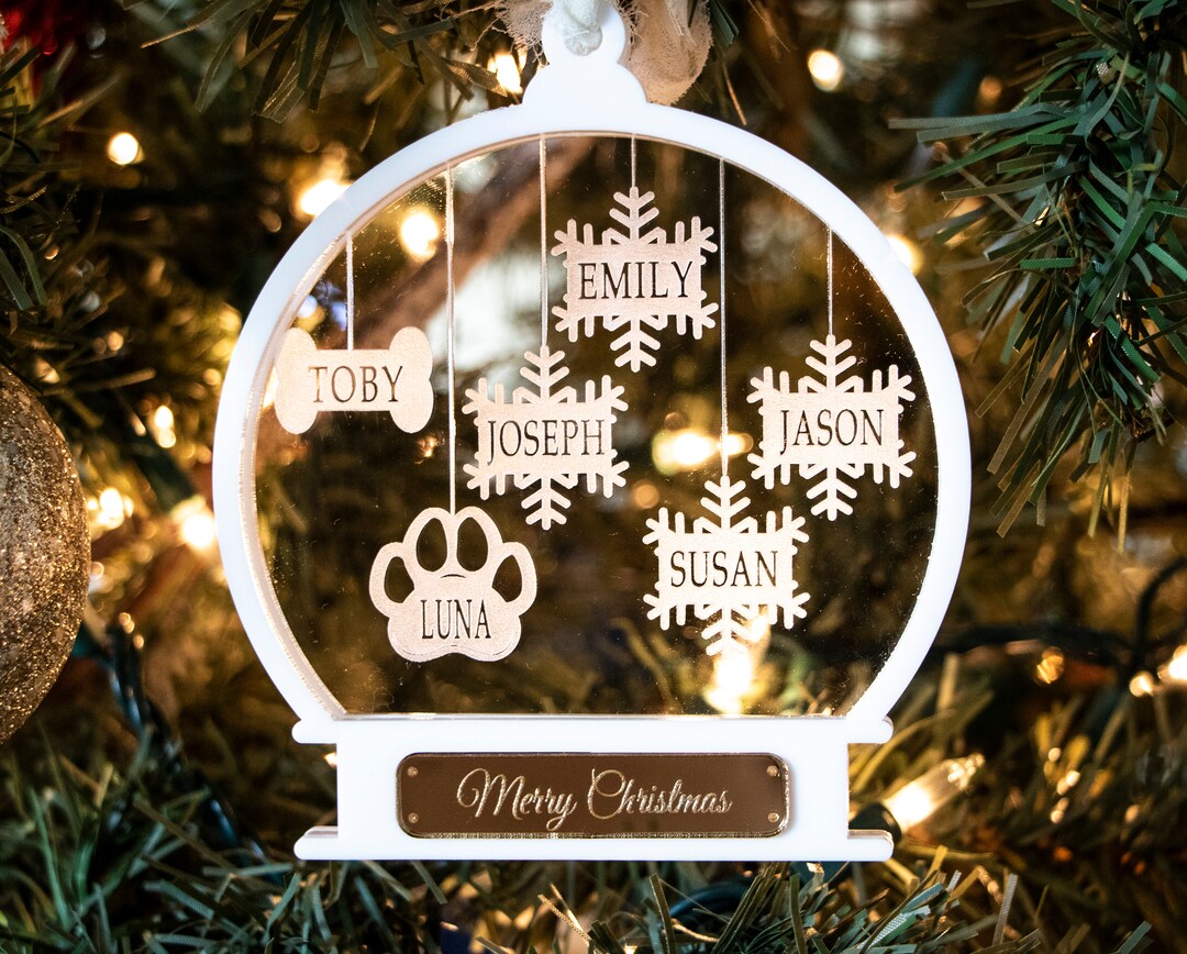 Family Snow Globe Ornament | Family Christmas Ornament | Personalized ...
