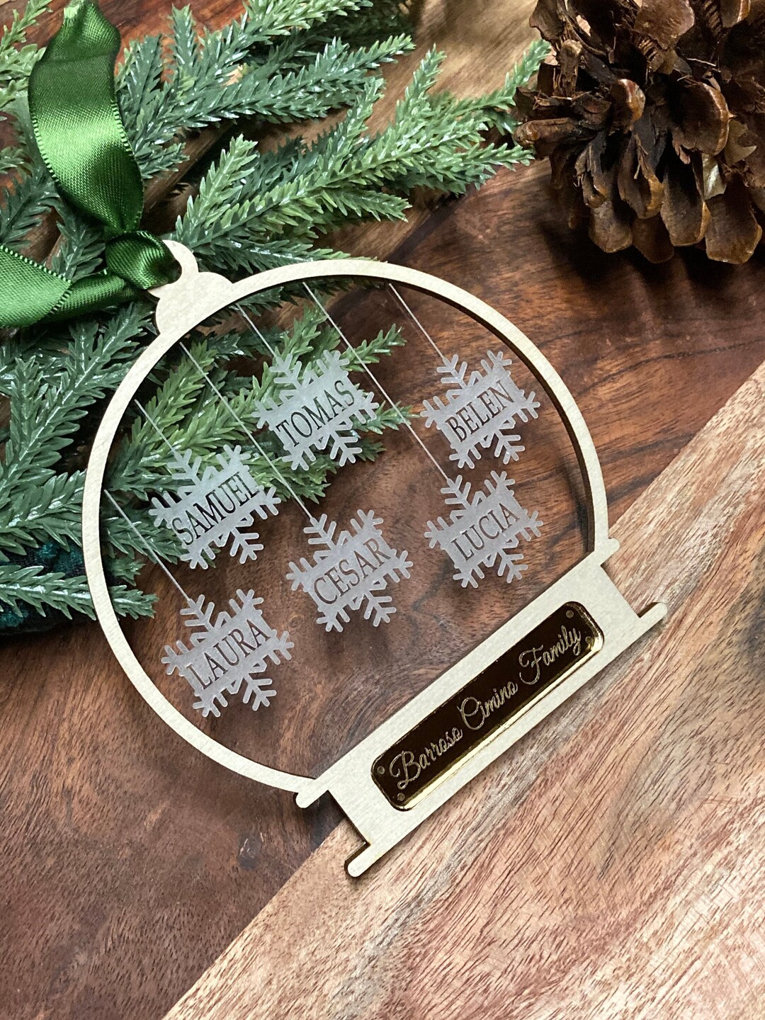 Family Snow Globe Ornament | Family Christmas Ornament | Personalized ...