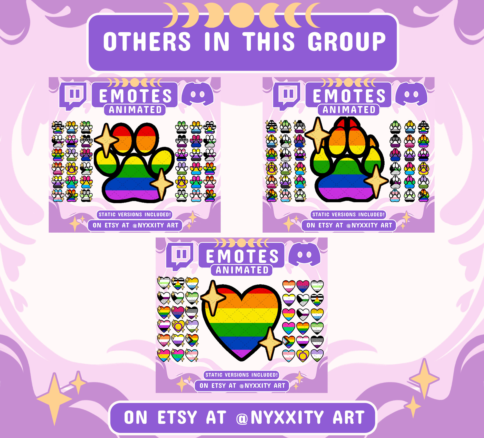 Animated Pride Twitch Emotes: LGBTQIA+ Paw Print Emote Pack (digital ...