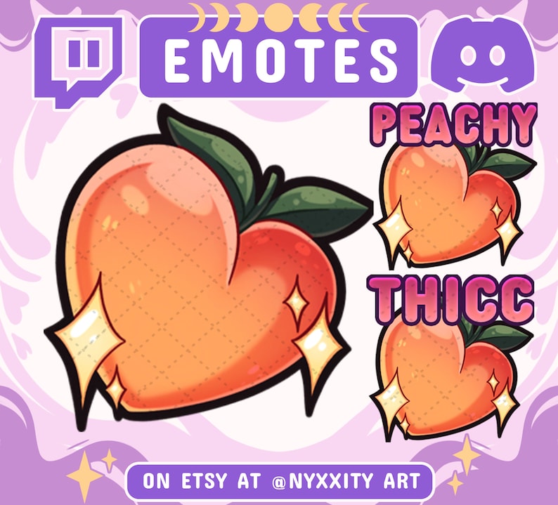 Peach Twitch Emote | Cute Peach Twitch Emote for Streamer Youtube and ...