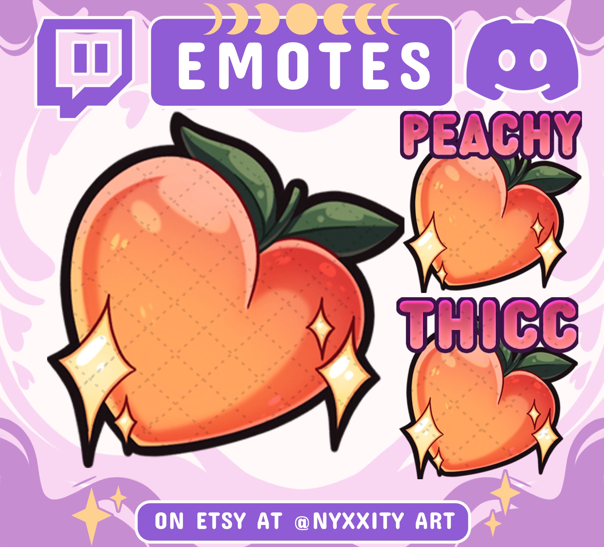 Peach Twitch Emote | Cute Peach Twitch Emote for Streamer Youtube and ...