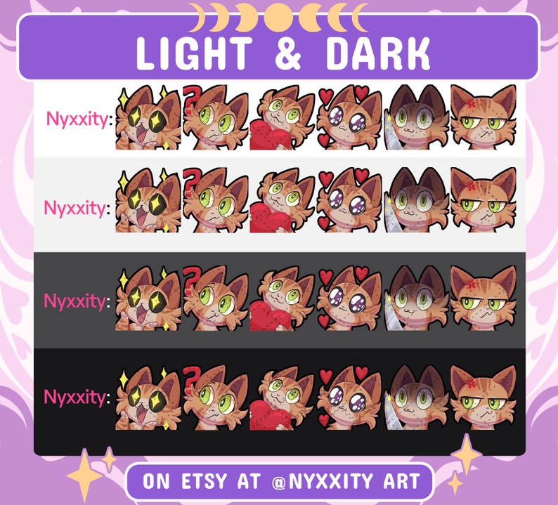 Orange Tabby Cat Twitch Emote Bundle Set #1| Cute Twitch Emote for ...