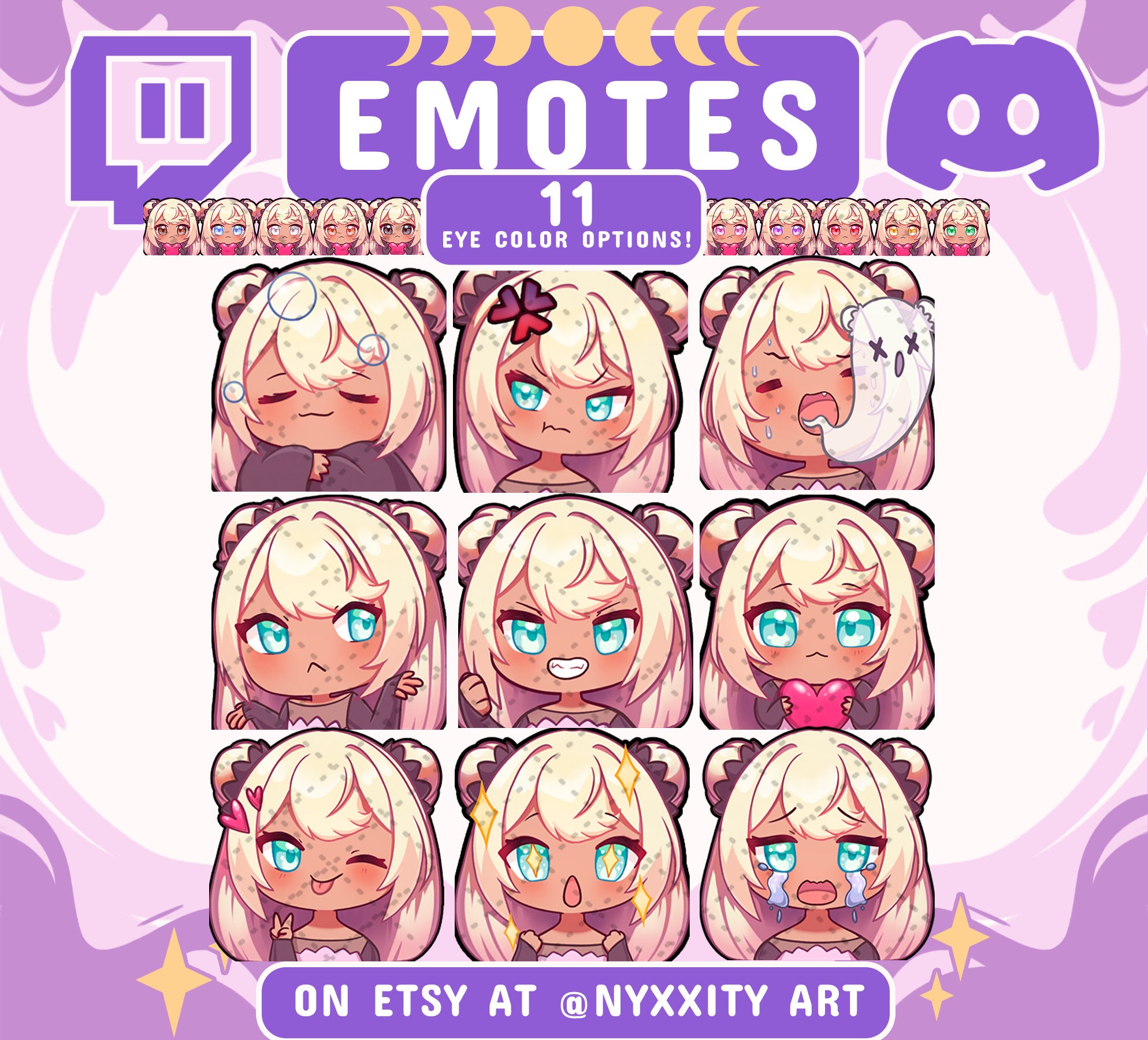 Twitch Emotes - Girl Emotes for Twitch, Cute Girl Twitch Emote Bundle ...