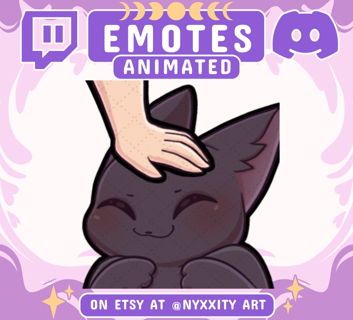 Animated Black Cat Pet Twitch Emote Cute Black Cat Emote for Streamer ...