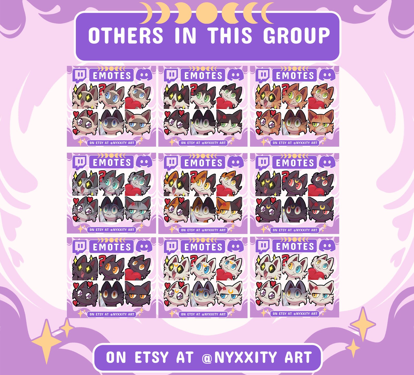 Grey Tabby Cat Twitch Emotes | Cute Streamer Emoji Pack (digital File ...