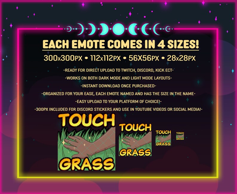 Animated Touch Grass Twitch Emote Funny Go Outside Emote For Etsy
